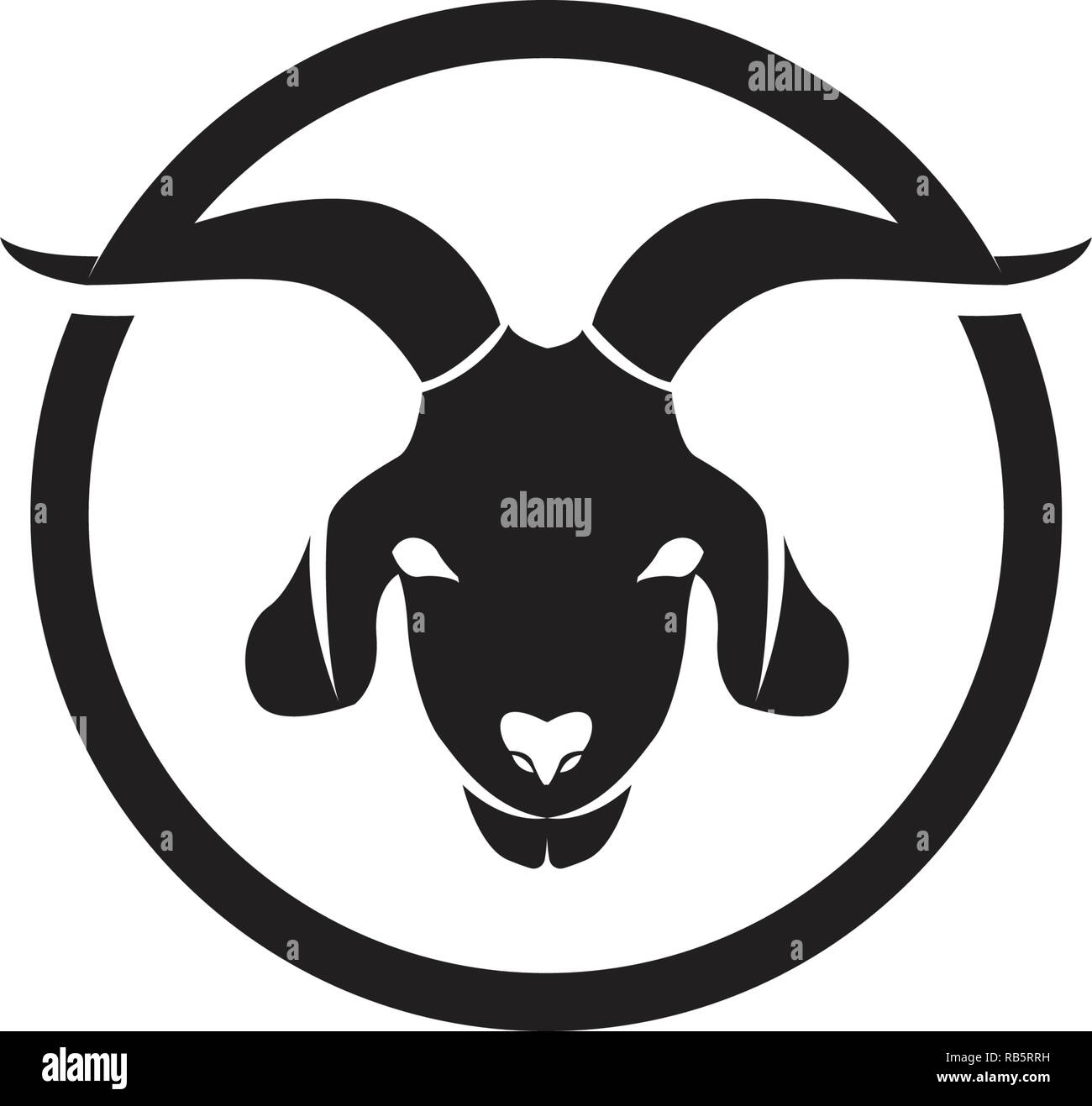 Goat black animals vector logo and symbol template Stock Vector Image ...