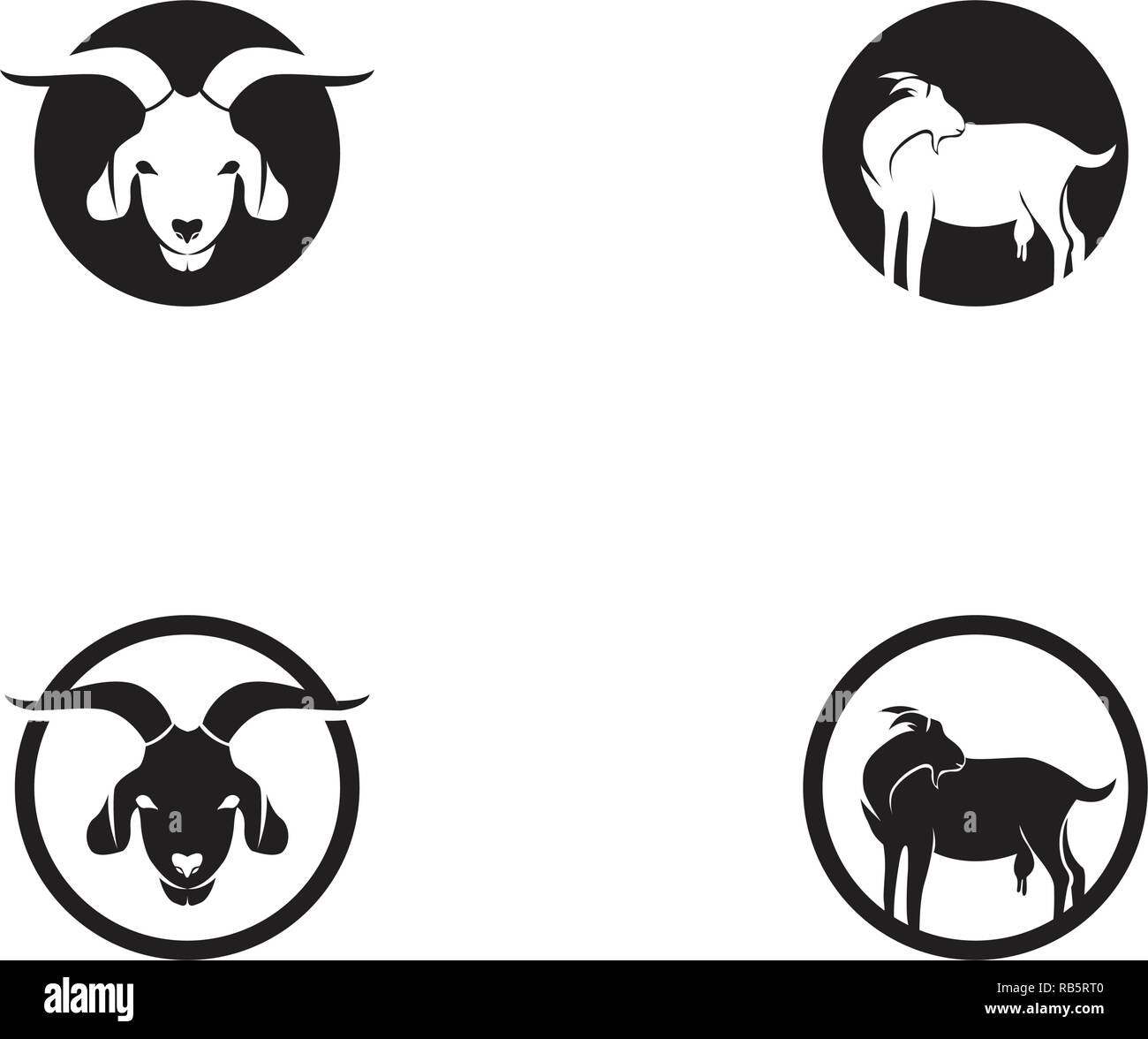 Goat black animals vector logo and symbol template Stock Vector Image ...