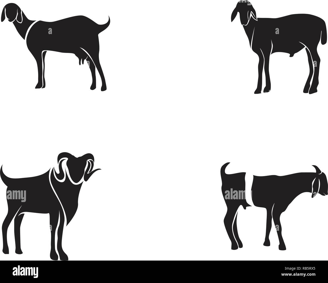 Goat black animals vector logo and symbol template Stock Vector Image ...