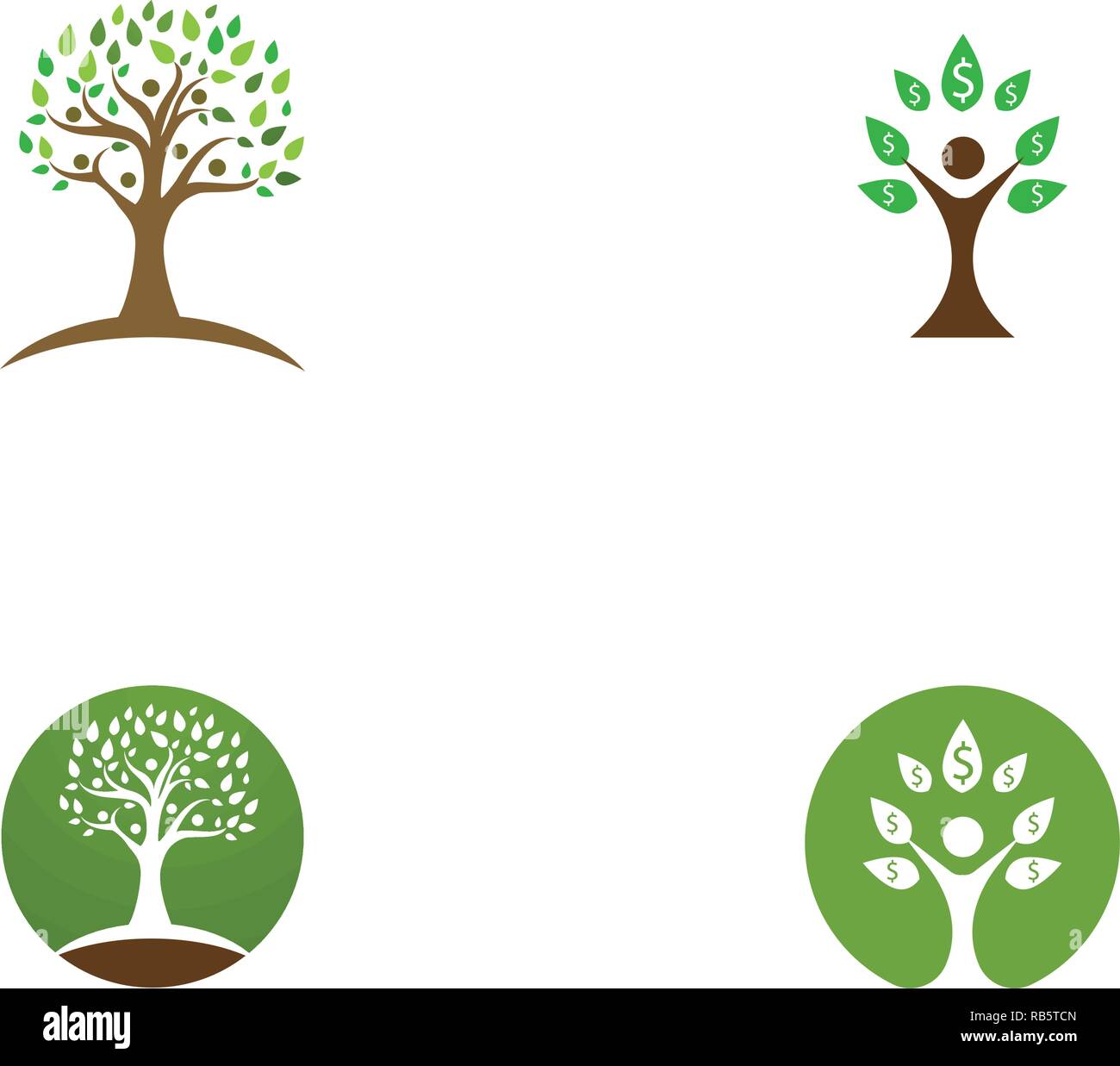 Tree green people identity card vector logo template Stock Vector Image ...