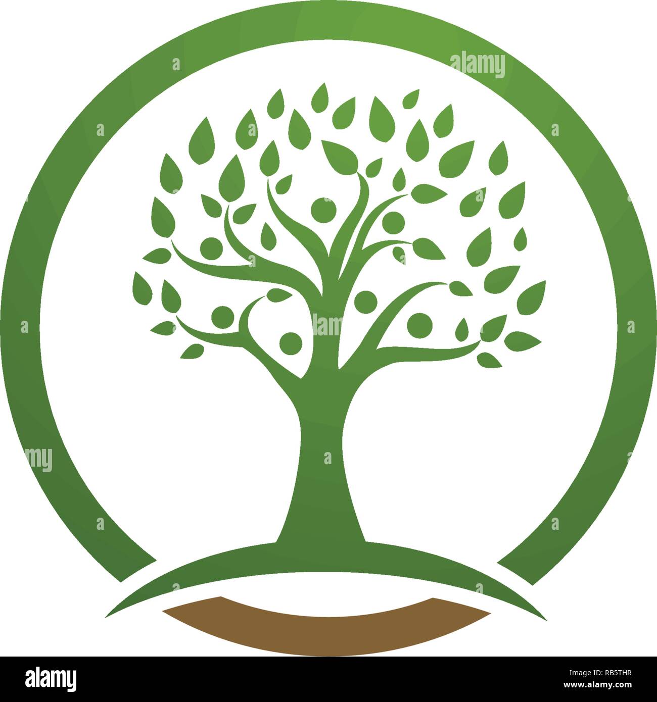 Tree green people identity card vector logo template Stock Vector Image ...