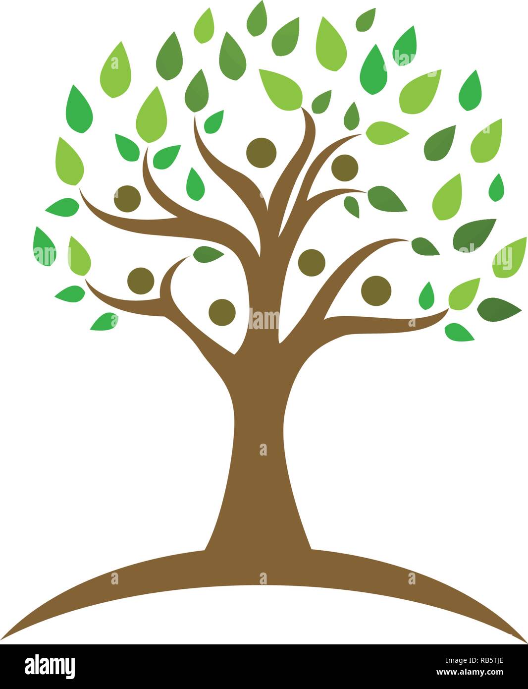 Tree green people identity card vector logo template Stock Vector Image ...