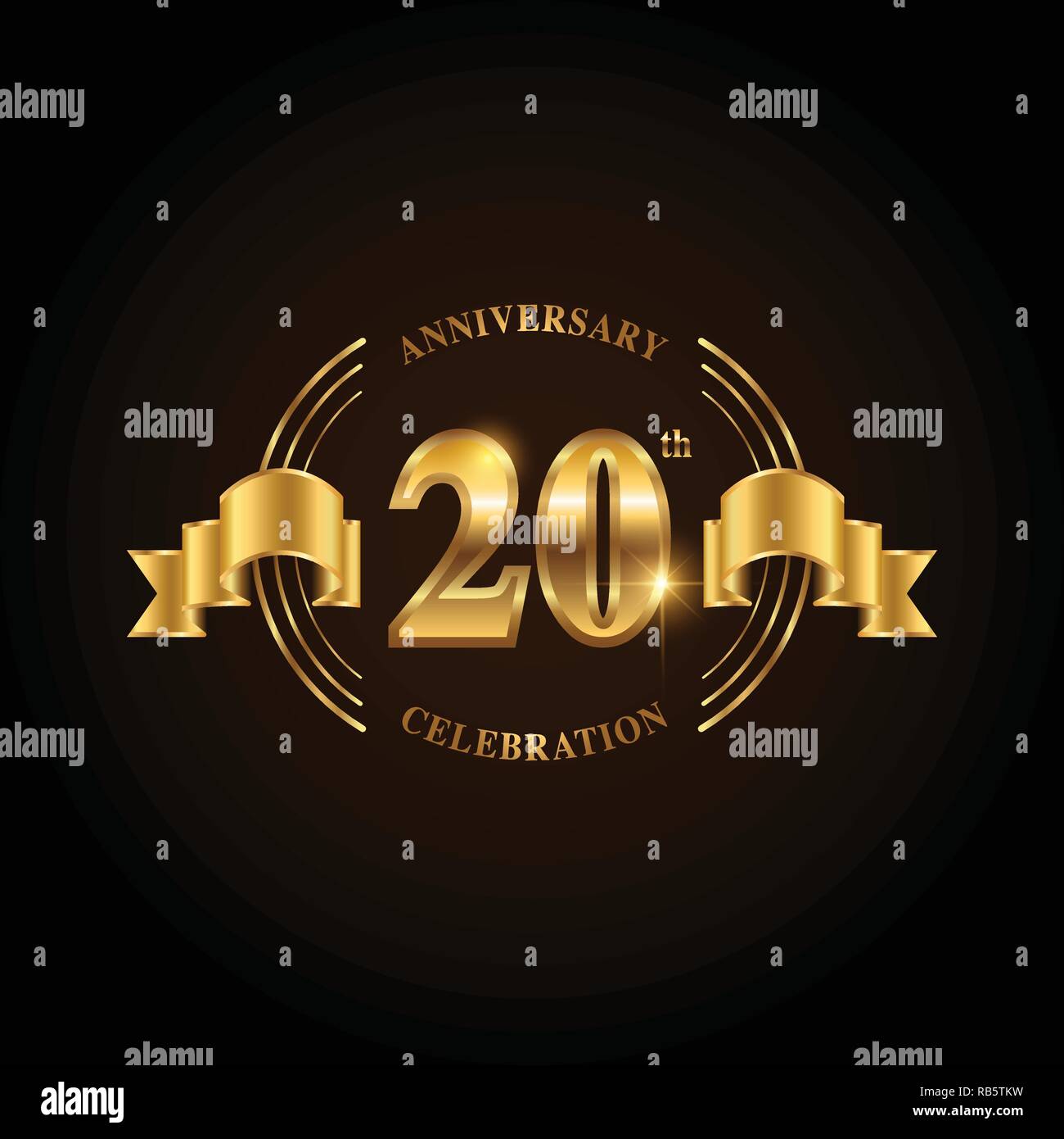 20 years anniversary celebration logotype. Golden anniversary emblem ...