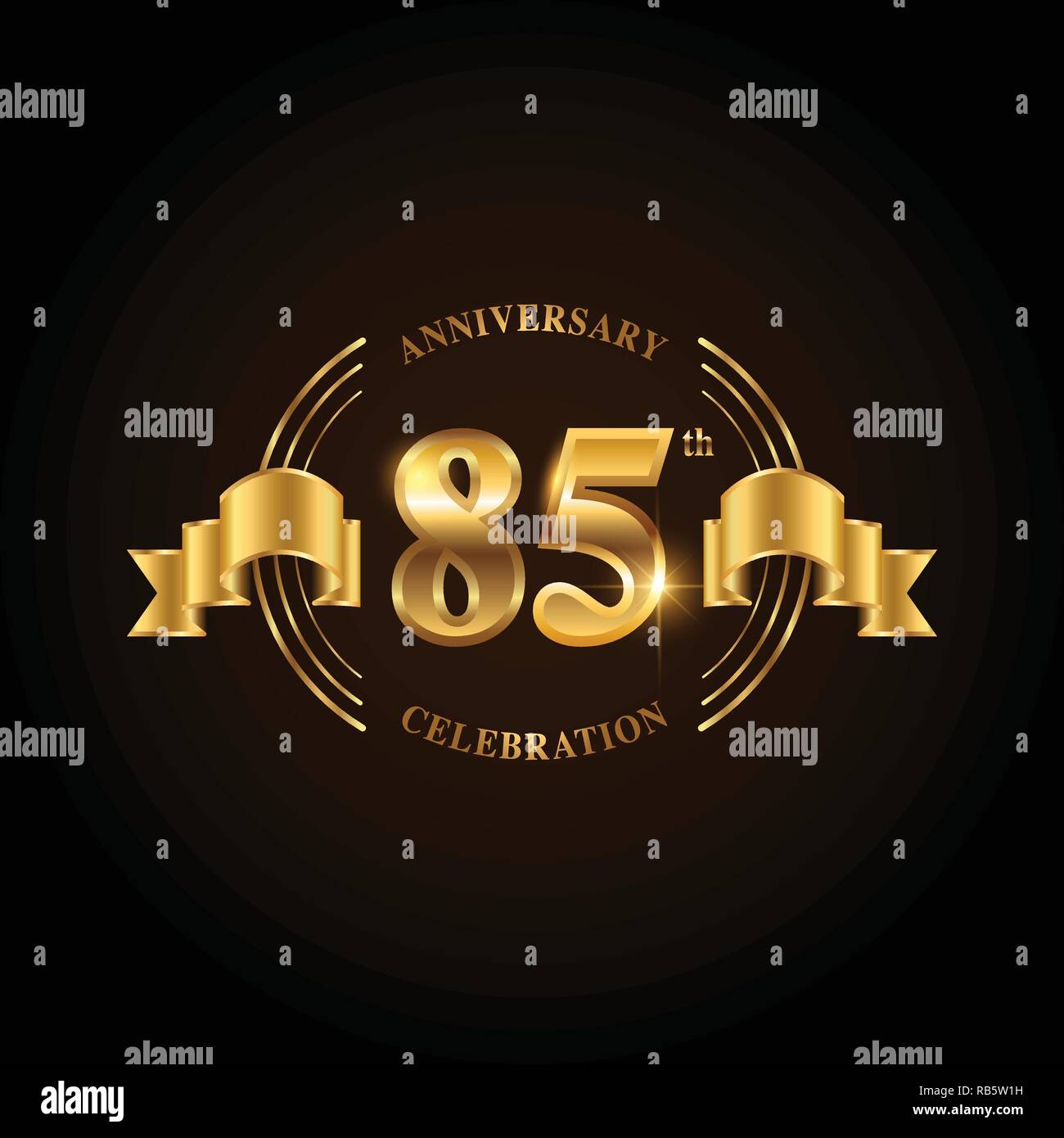 85 years anniversary celebration logotype. Golden anniversary emblem ...