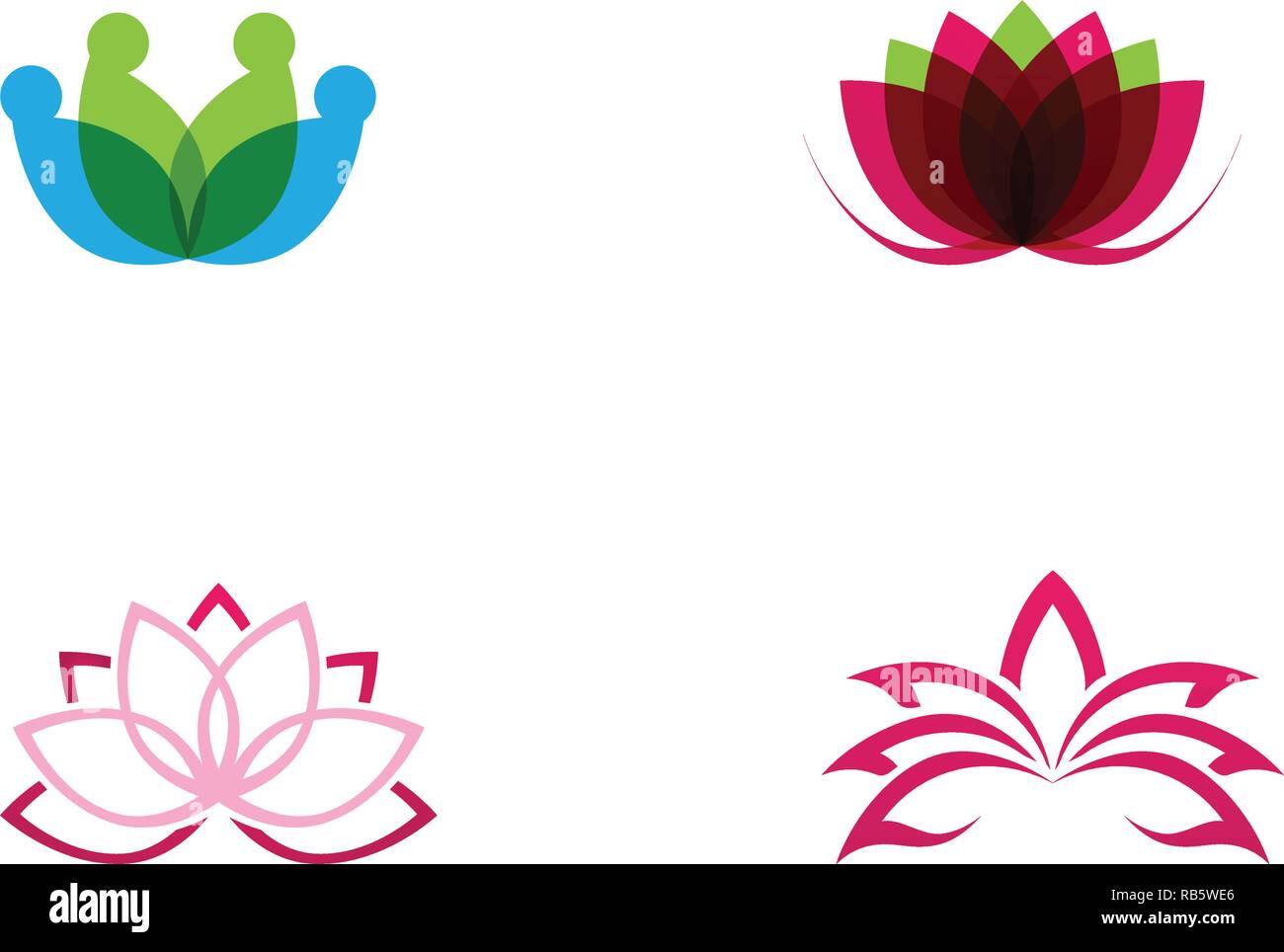 Lotus flower logo and symbols vector template icons Stock Vector Image ...