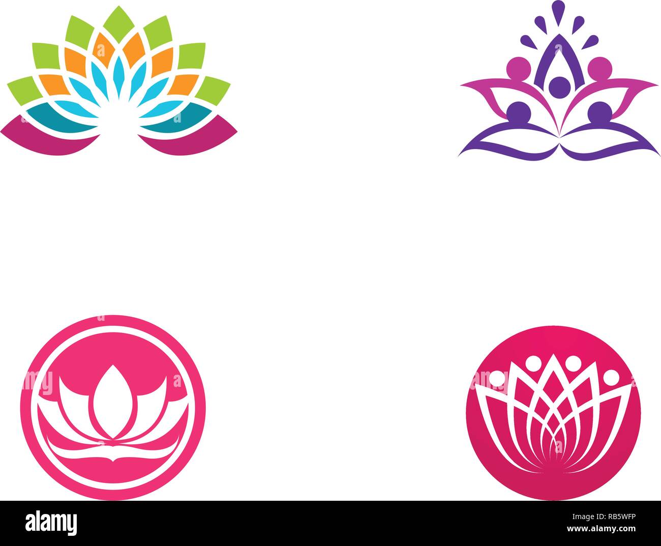 Lotus Flower Sign for Wellness, Spa and Yoga. Vector Illustration Stock ...