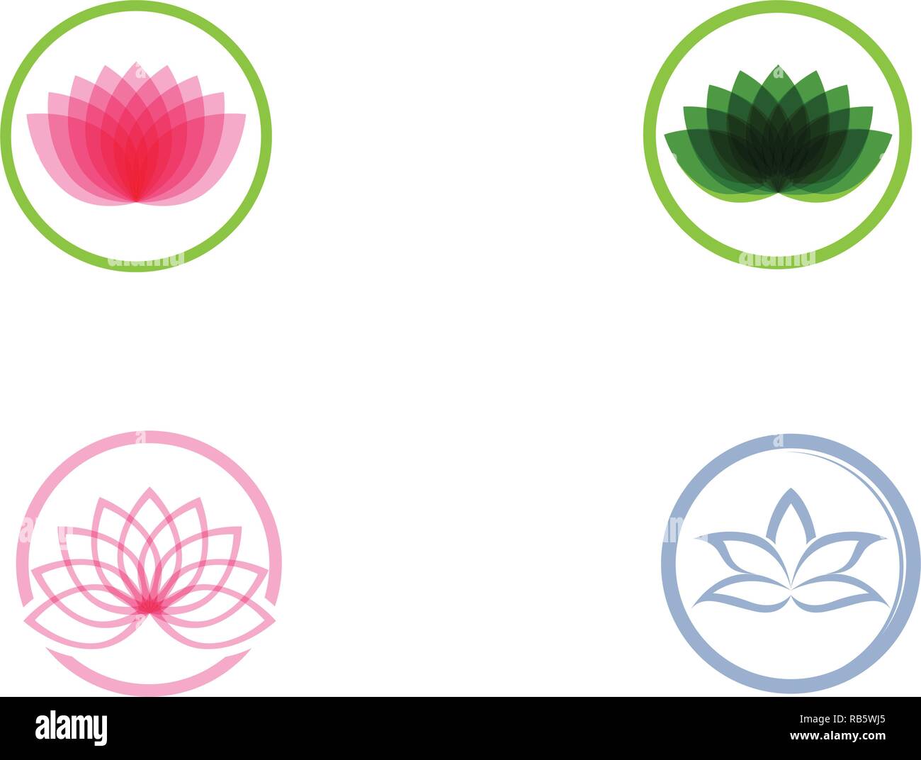 Lotus flower logo and symbols vector template icons Stock Vector Image ...