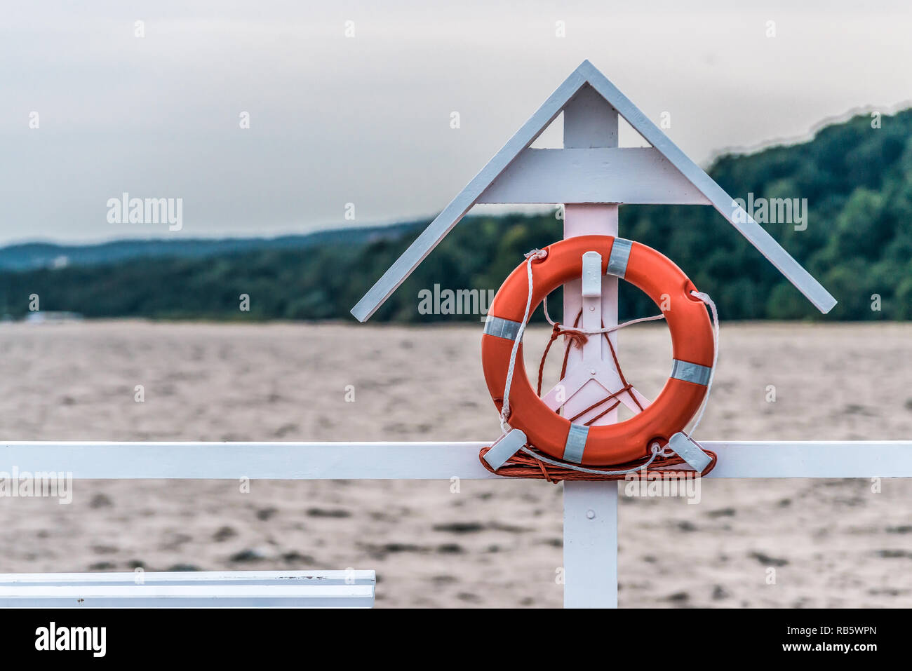 Lifebuoy on the stand Stock Photo - Alamy