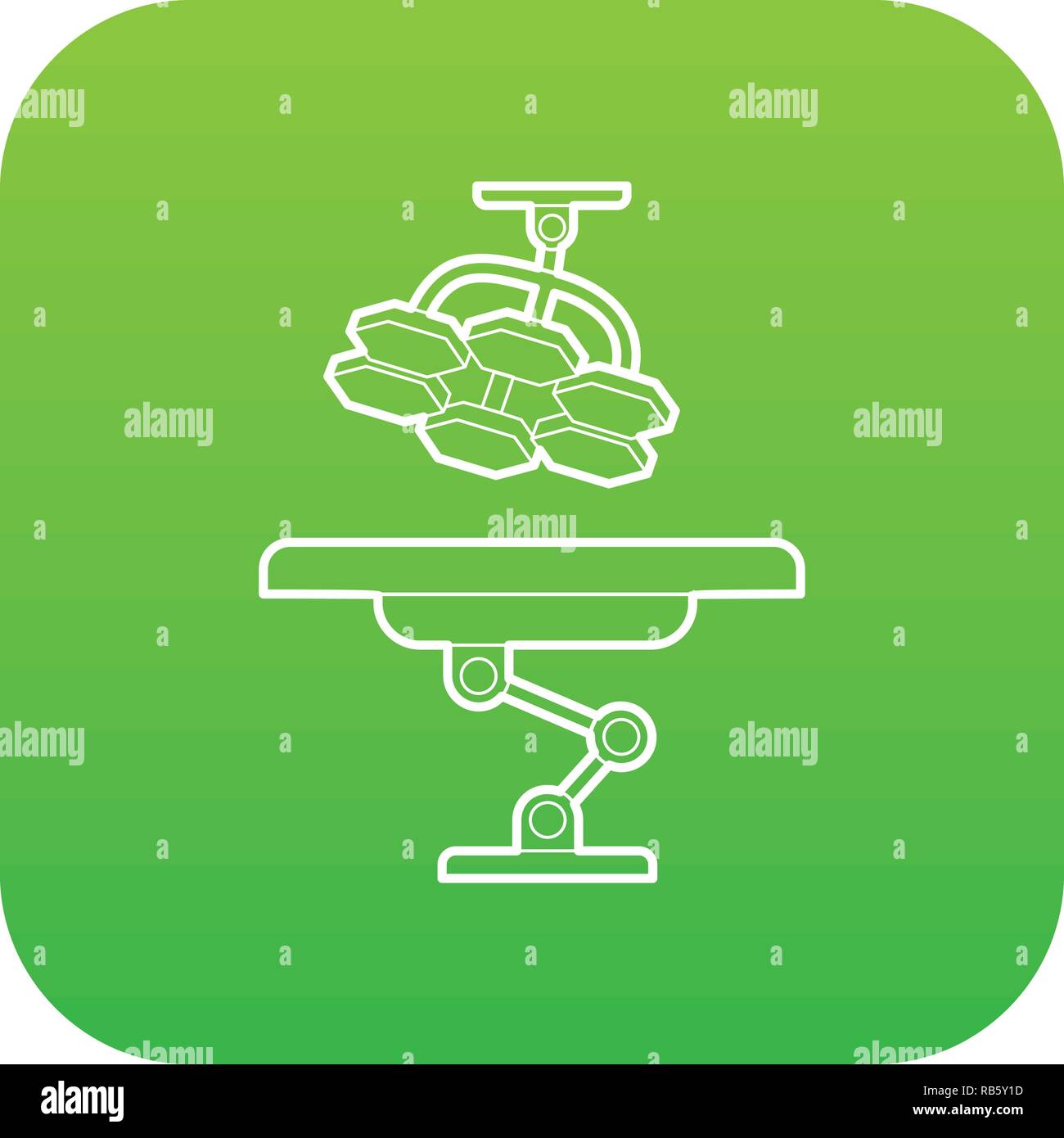 Operating table and lamp icon green vector Stock Vector Image & Art - Alamy