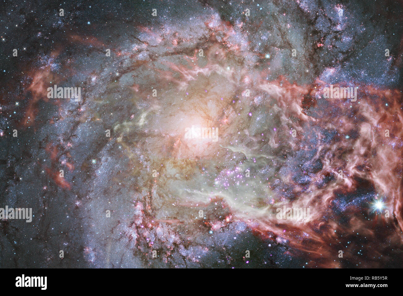 Cosmic landscape, colorful science fiction wallpaper with endless outer ...
