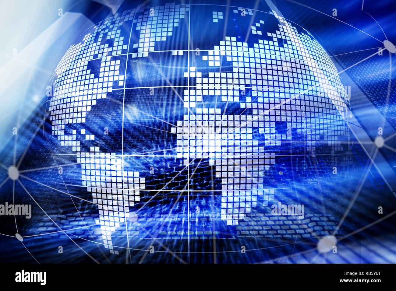 3D Earth as telecommunication and internet technology concept Stock ...