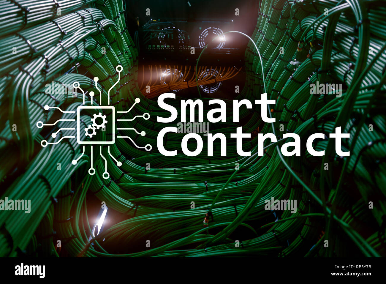 Smart contract, blockchain technology in modern business Stock Photo ...