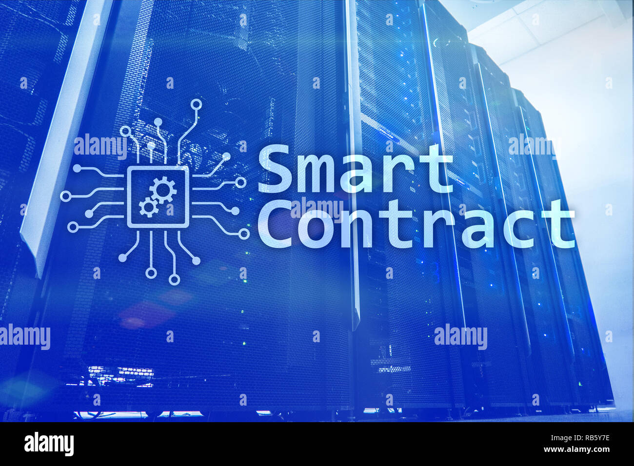 Smart contract, blockchain technology in modern business Stock Photo ...