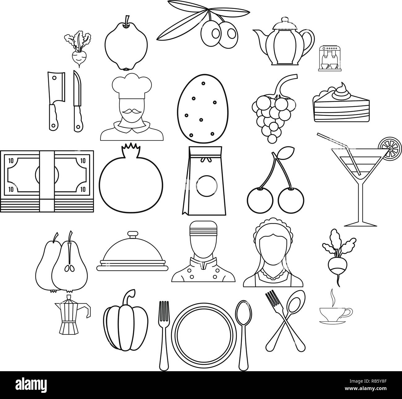 Light food icons set, outline style Stock Vector Image & Art - Alamy