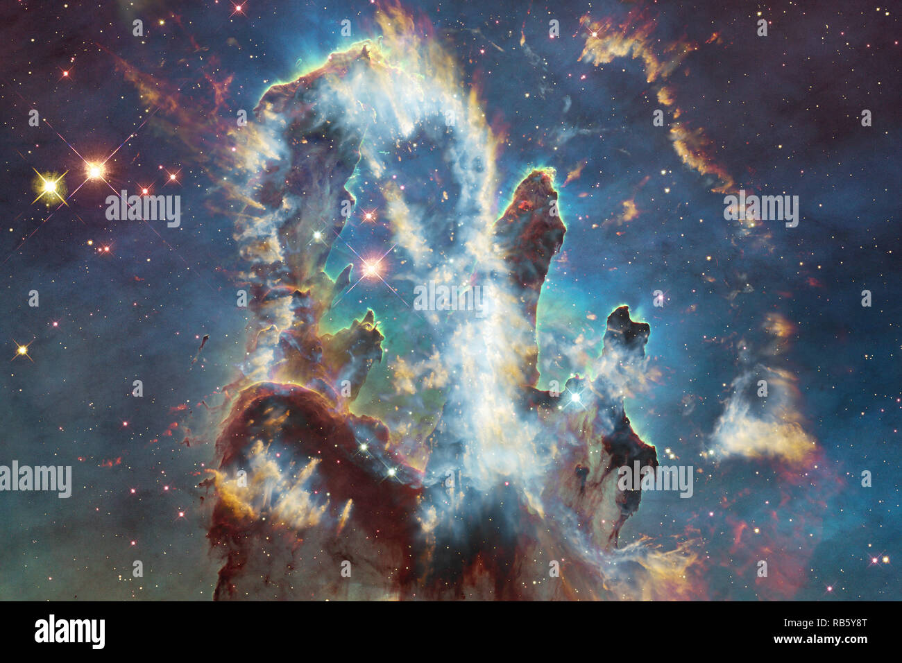 Landscape of star clusters. Beautiful image of space. Cosmos art ...