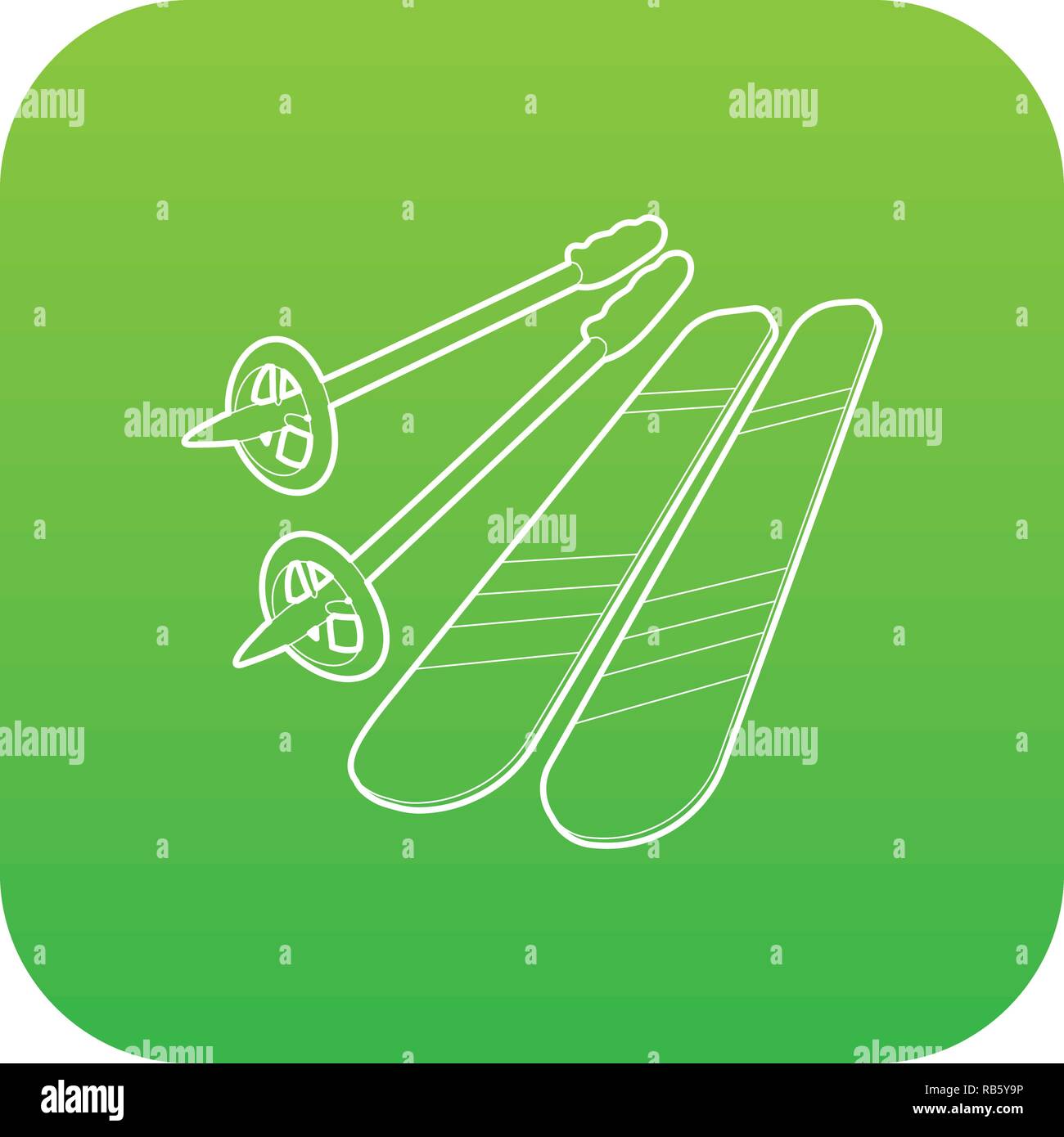 Skiing icon green vector Stock Vector Image & Art - Alamy
