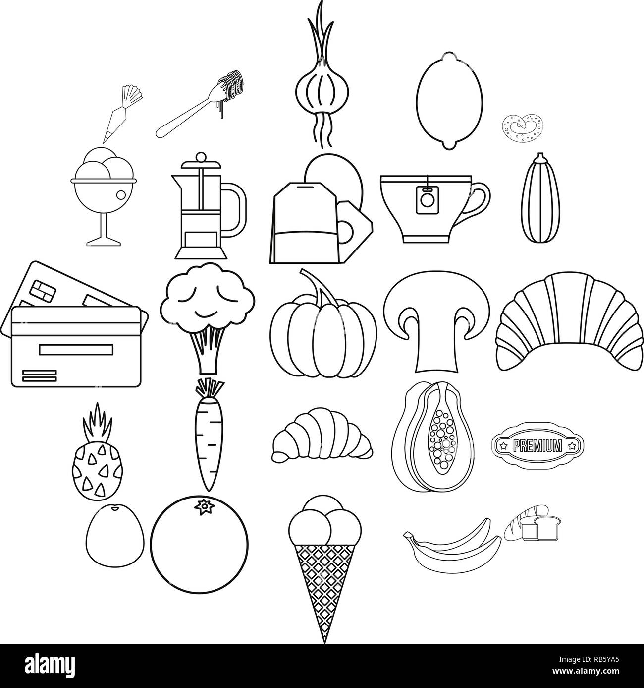 Light meal icons set, outline style Stock Vector Image & Art - Alamy