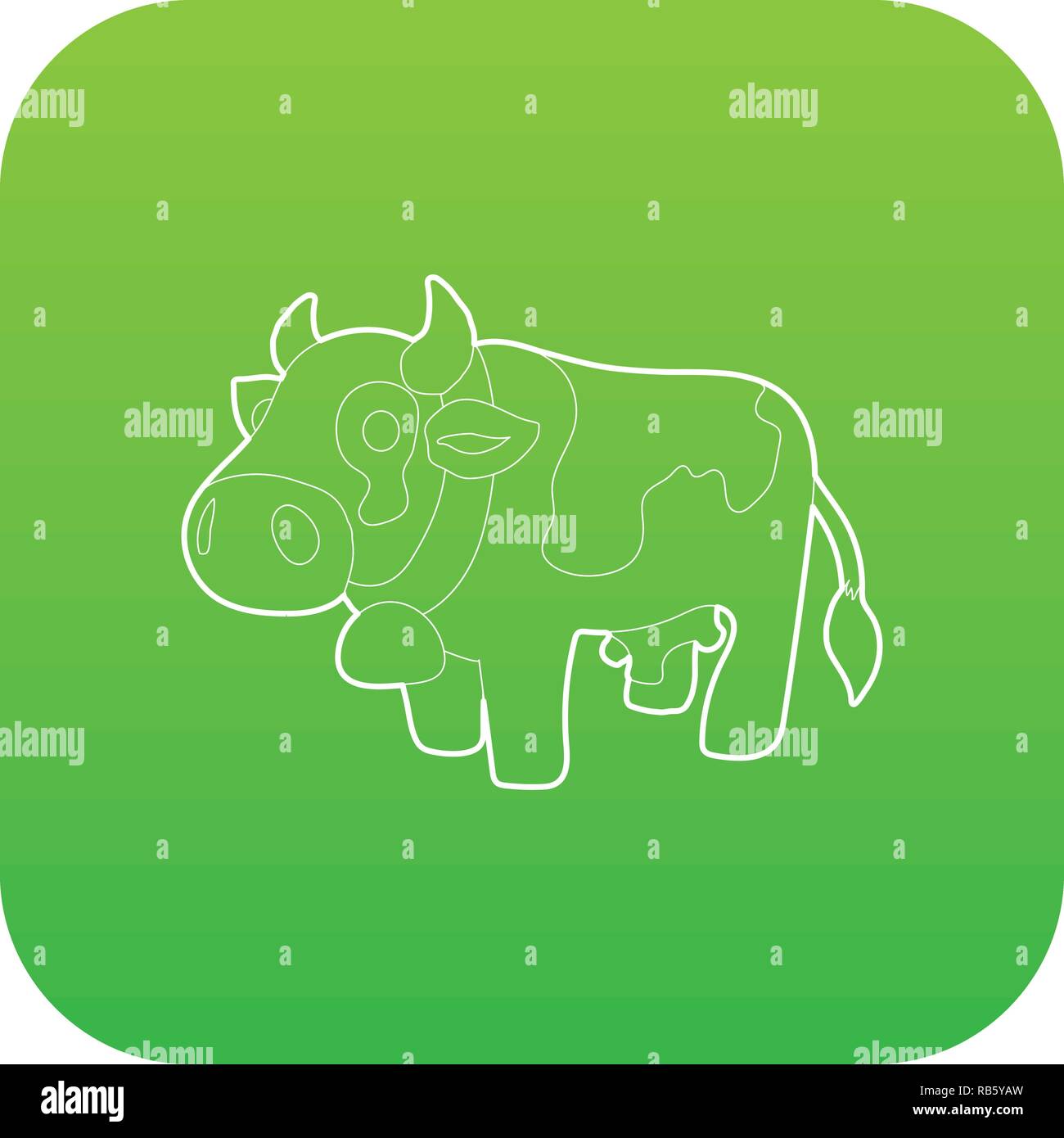 Cow icon green vector Stock Vector Image & Art - Alamy