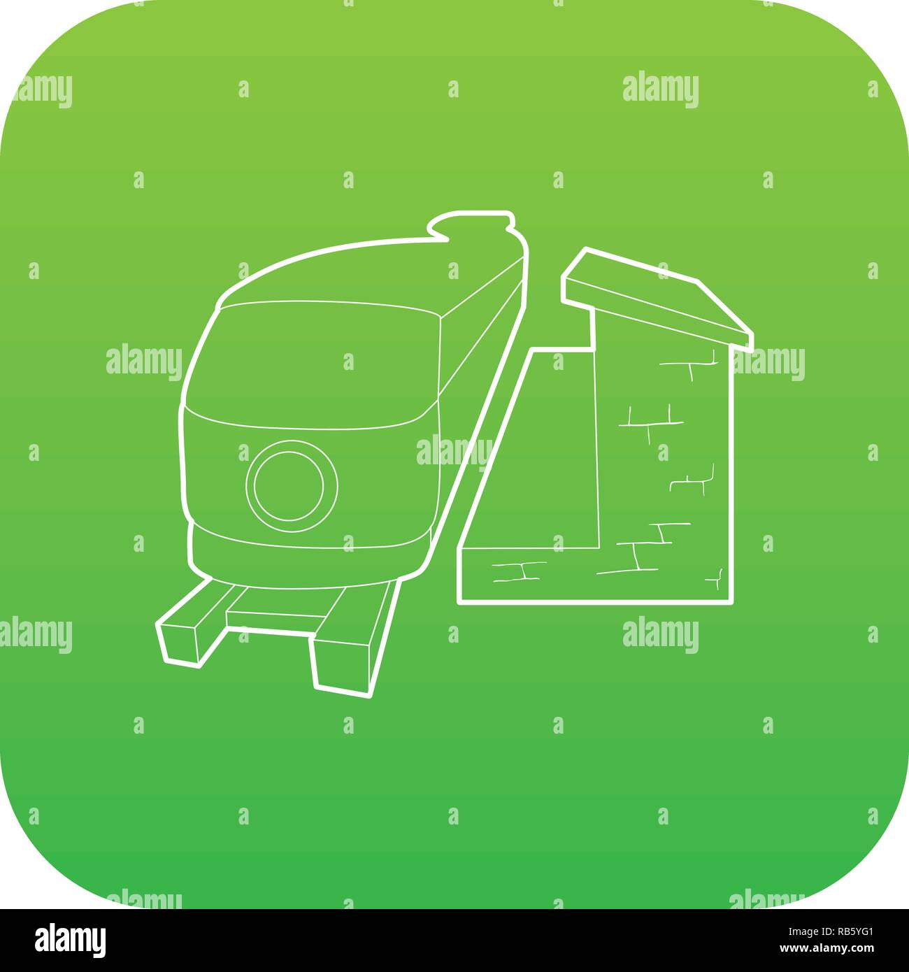Train icon green vector Stock Vector Image & Art - Alamy
