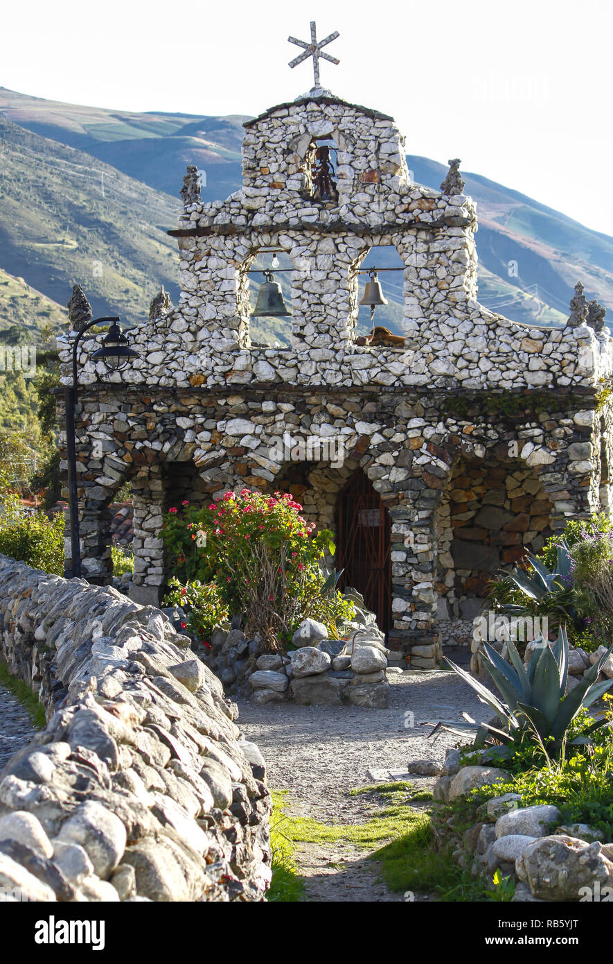church or stone chapel with bell tower Stock Photo - Alamy