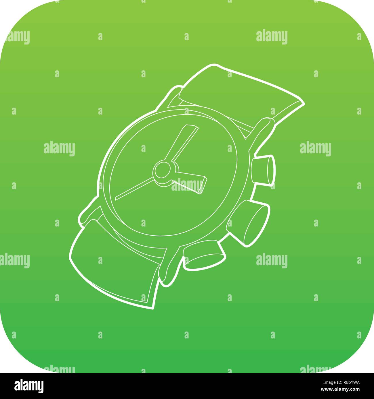 Watch icon green vector Stock Vector Image & Art - Alamy