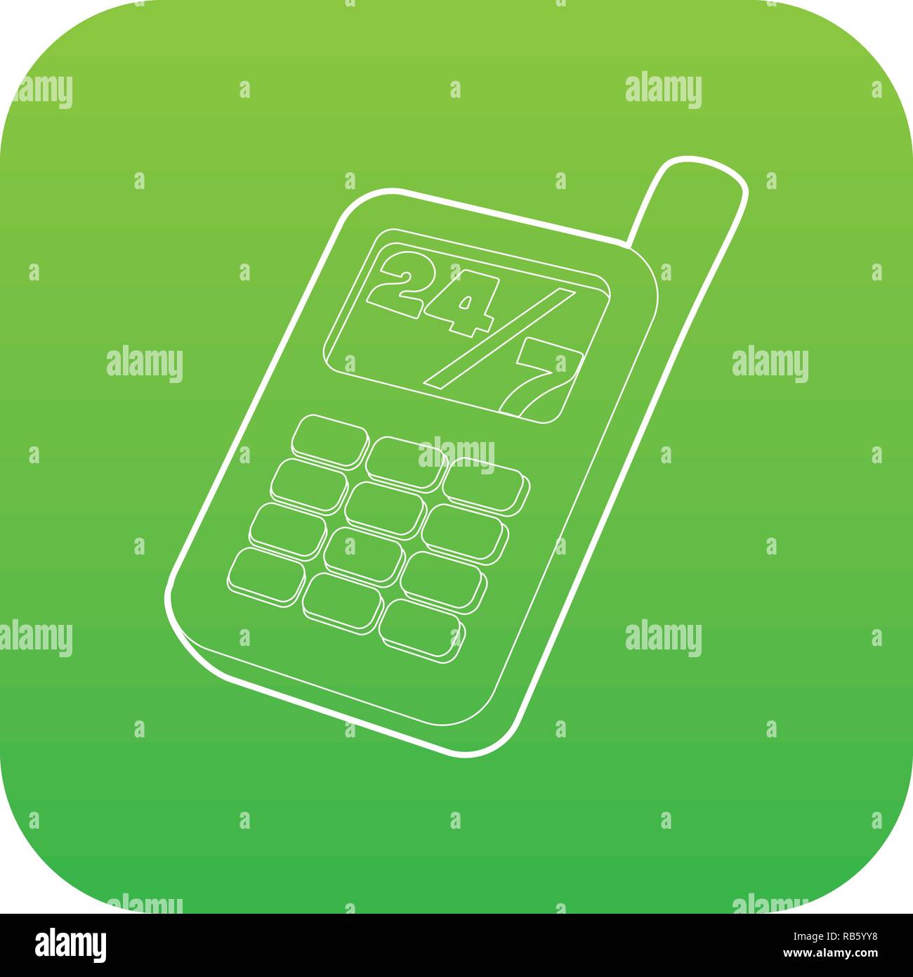 Mobile phone icon green vector Stock Vector Image & Art - Alamy