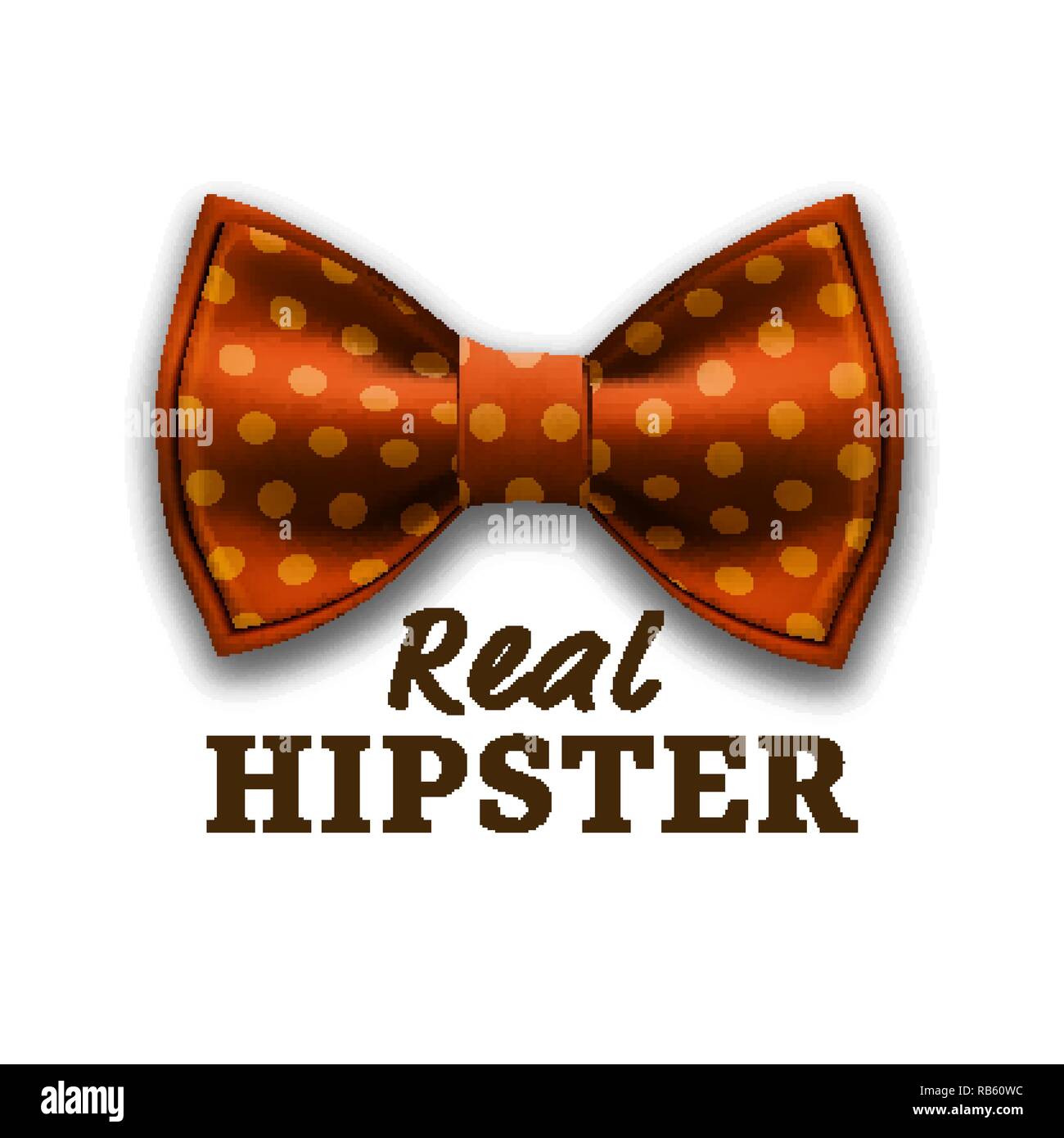Real Hipster Label Vector. Bow Tie. Modern Invite, Flyer. Realistic ...