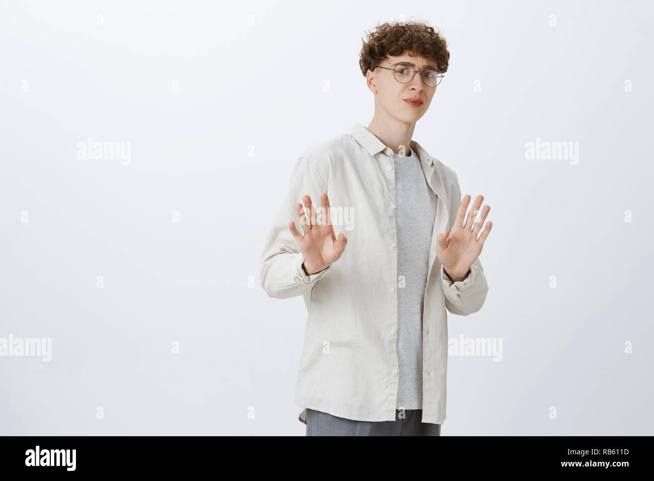 No thanks I refuse and decline. Intense displeased handsome guy with ...