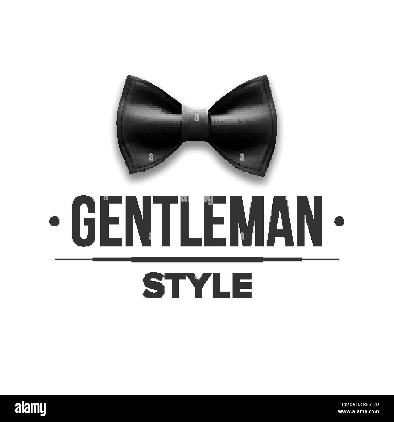 Gentleman Label Vector. Design. Victorian Fashion. Bow Tie. Realistic ...