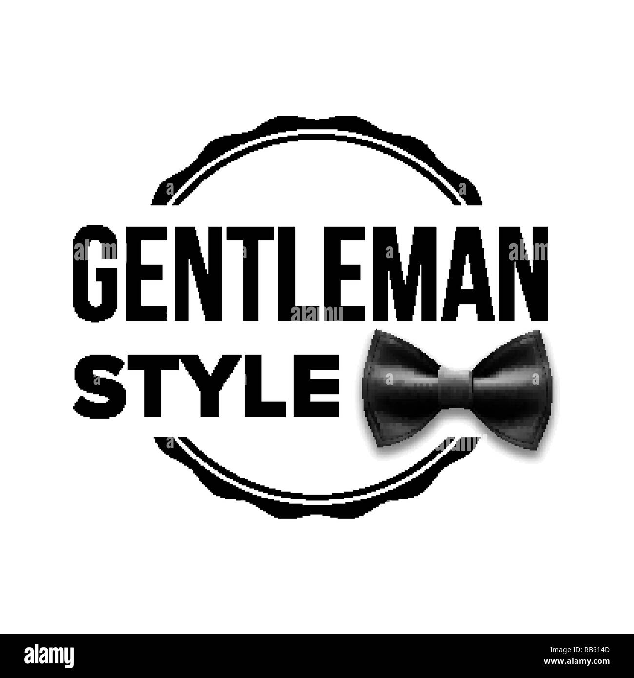 Gentleman Label Vector. Design. Classic Sir. Bow Tie. Realistic ...