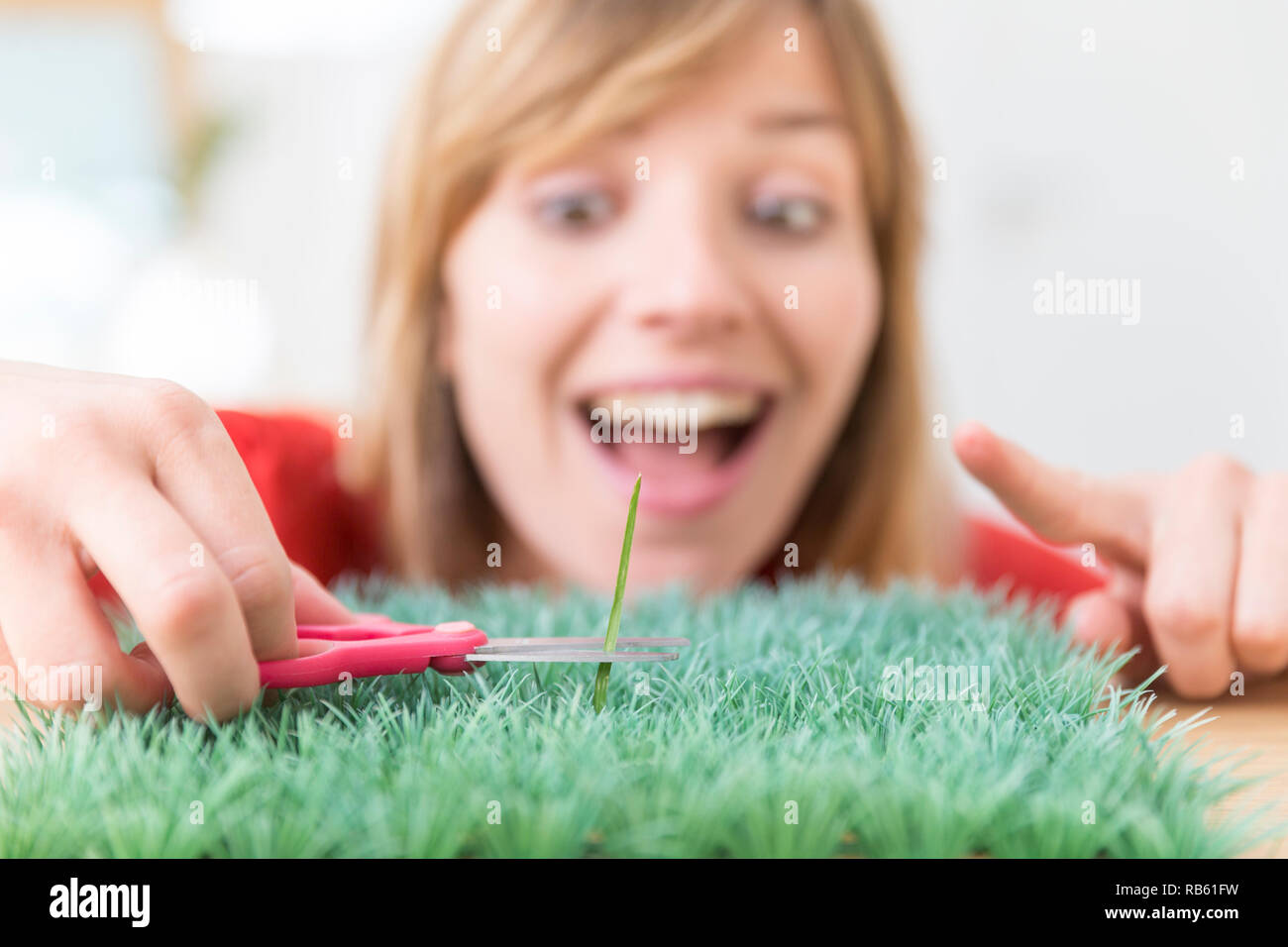 Woman suffering from symmetry and orderliness OCD Stock Photo - Alamy