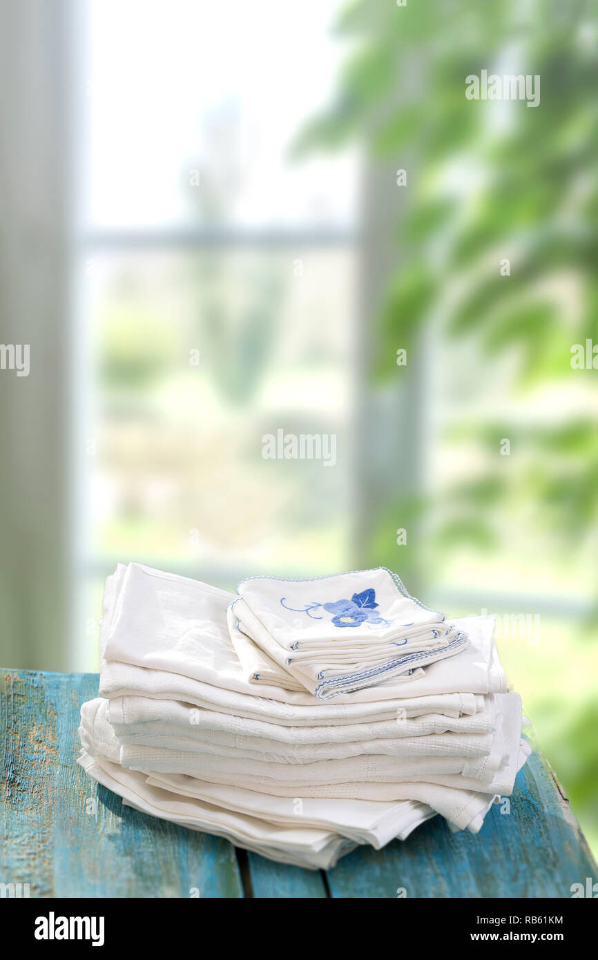 Stack of linens hi-res stock photography and images - Alamy