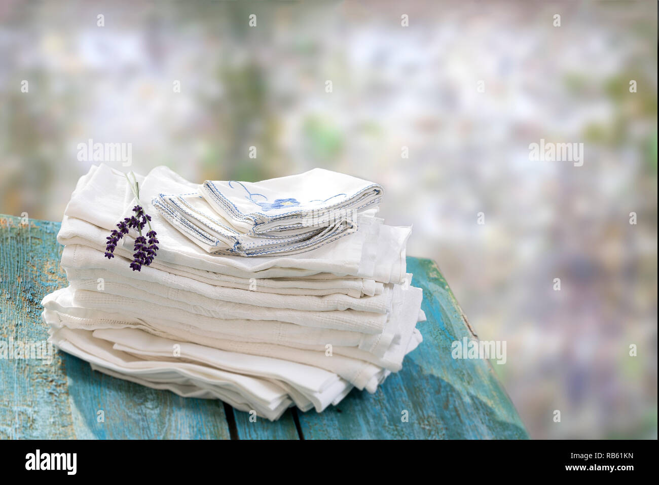 Stack of linens hi-res stock photography and images - Alamy