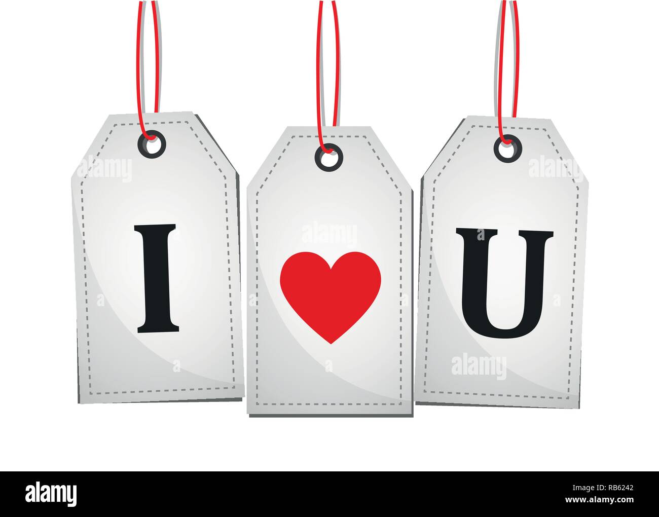 I love you white hanging label vector illustration EPS10 Stock Vector ...