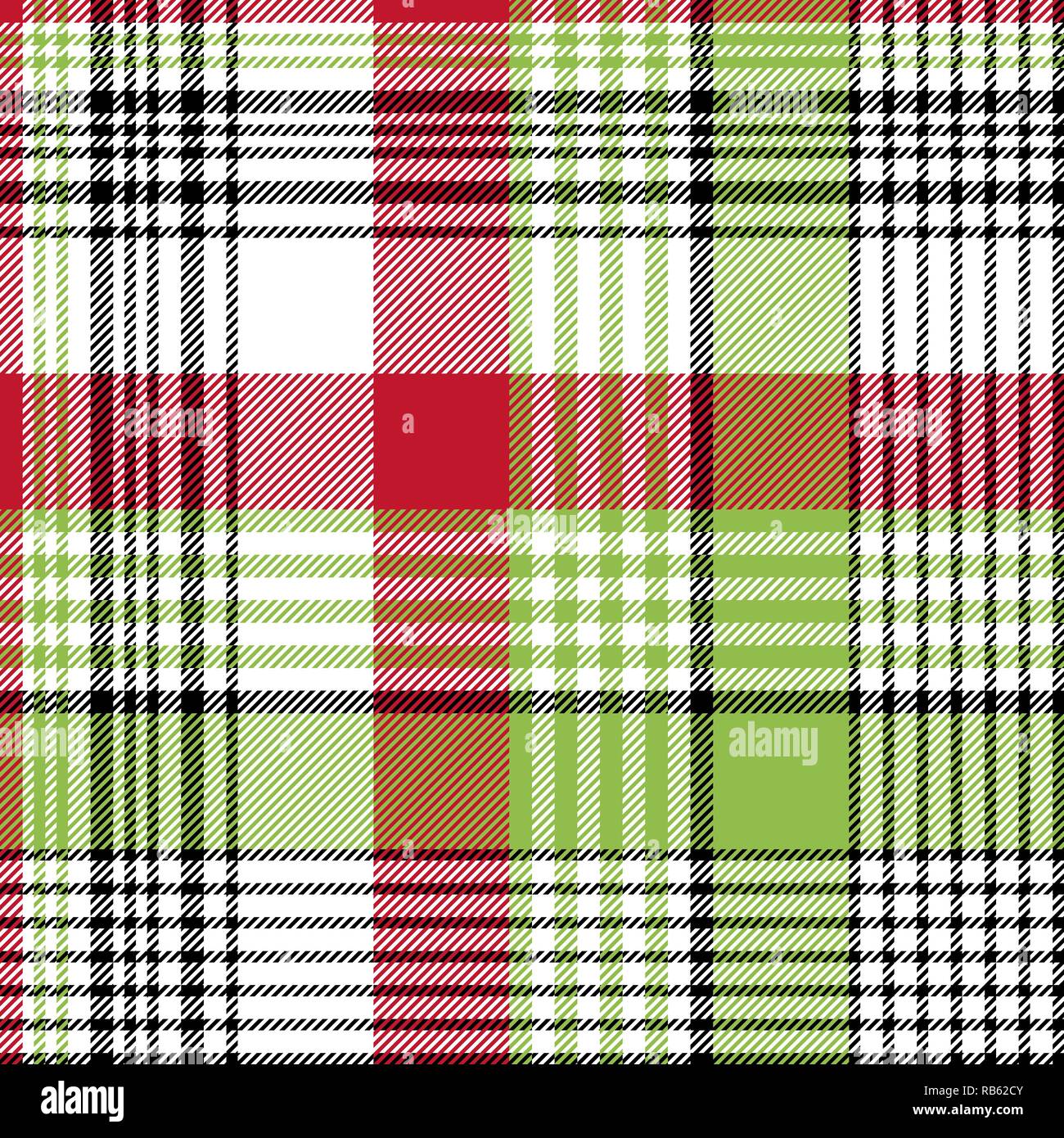Red green check fabric texture seamless background. Flat design. Vector ...