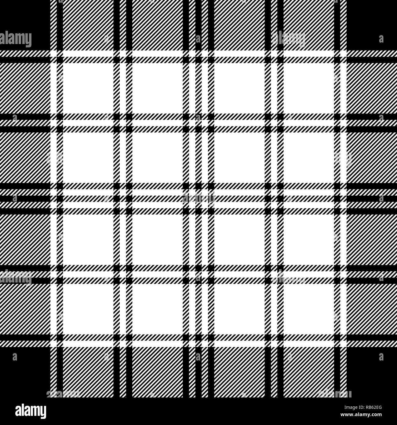Black and white check diagonal texture plaid seamless pattern. Vector ...