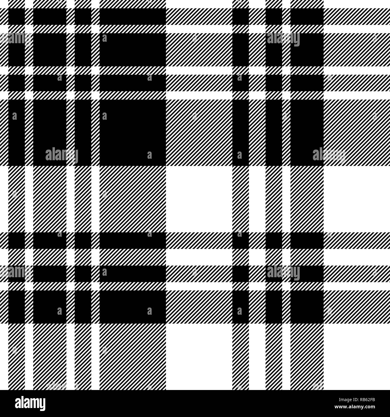 Black and white fabric texture check seamless pattern. Vector ...