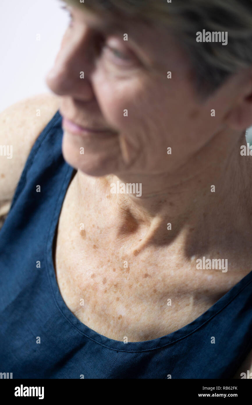 Chest of old woman Stock Photo - Alamy