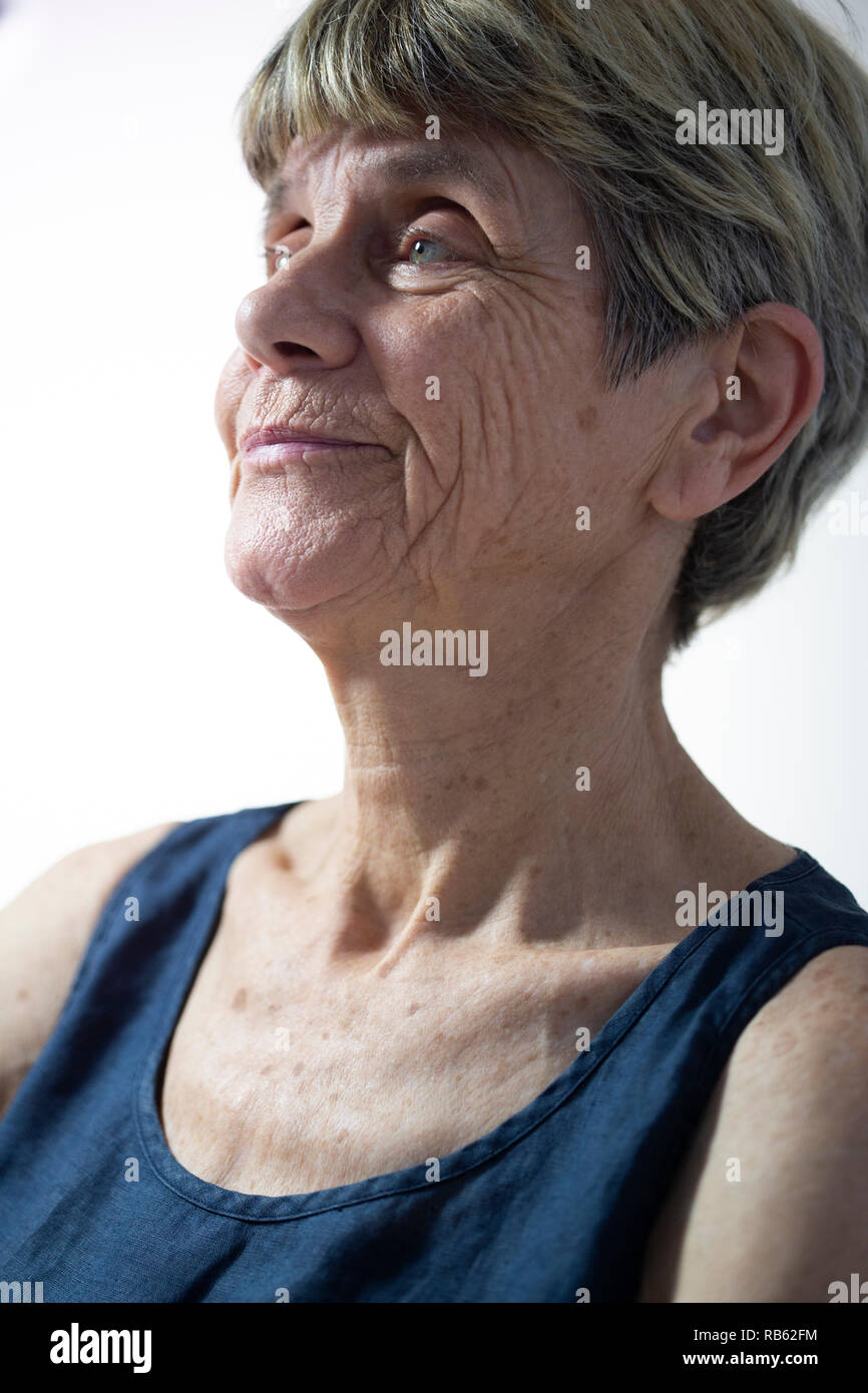 Chest of old woman Stock Photo - Alamy