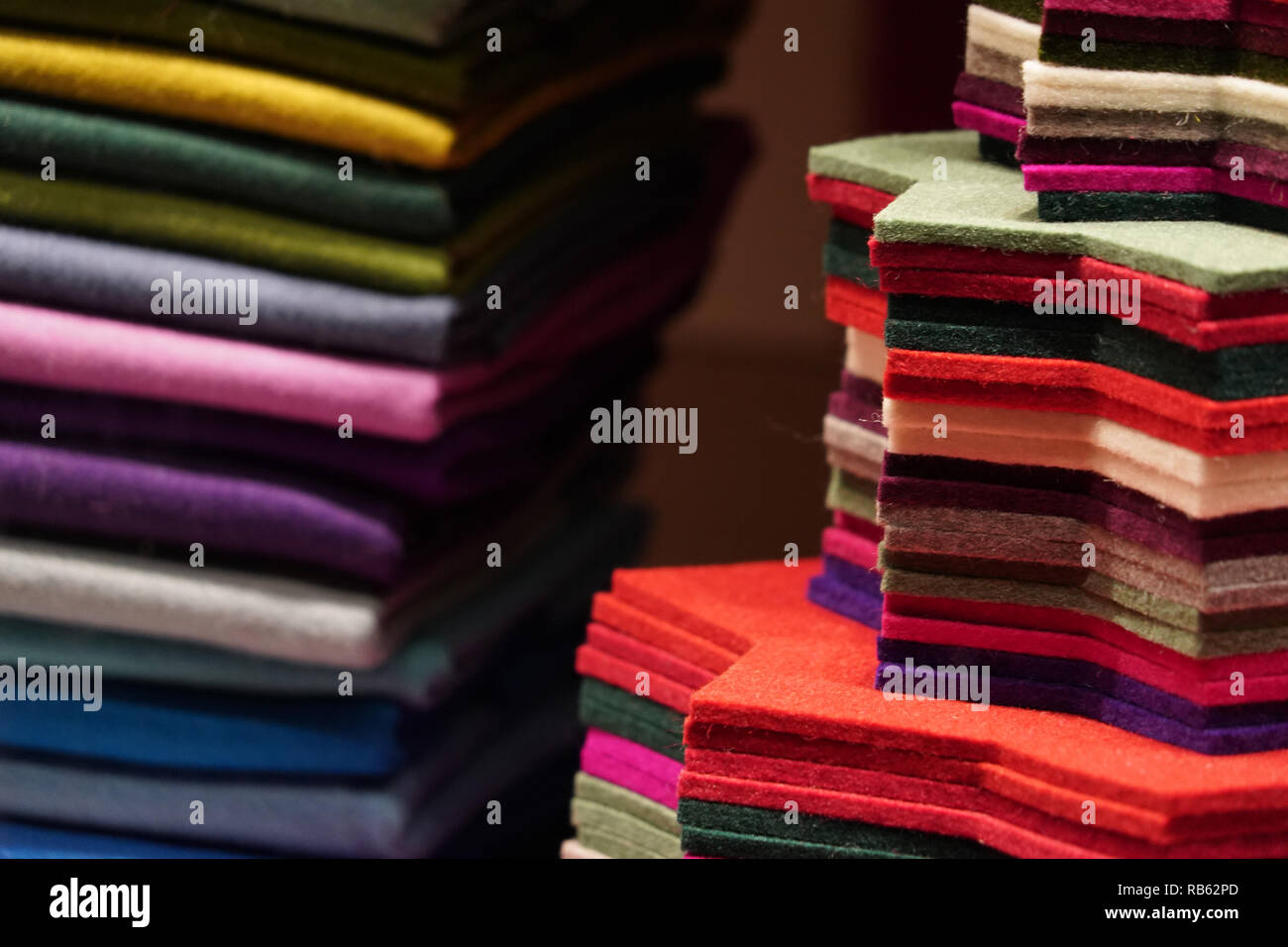 different color felt fabric detail in Germany Stock Photo - Alamy