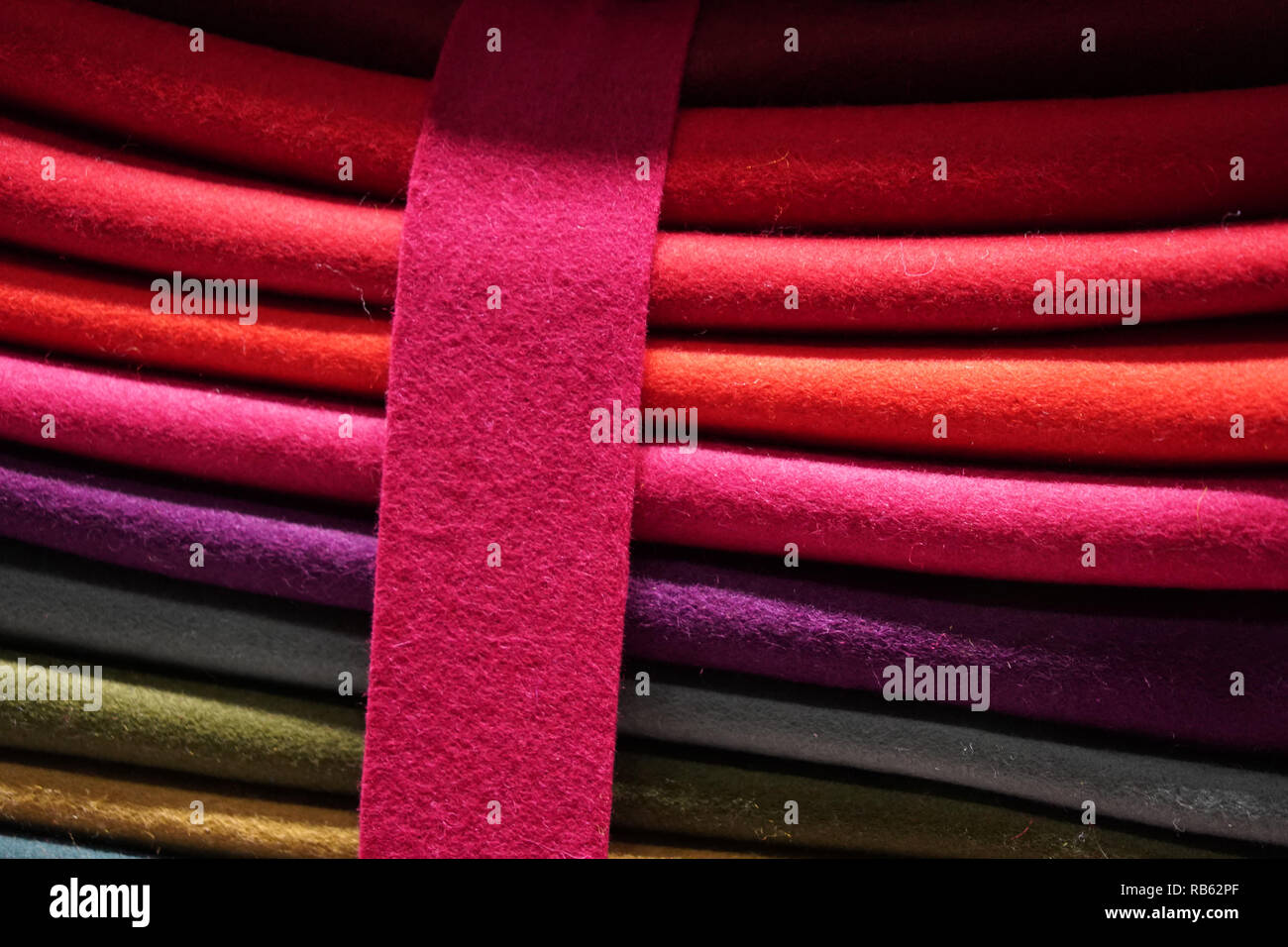 different color felt fabric detail in Germany Stock Photo - Alamy