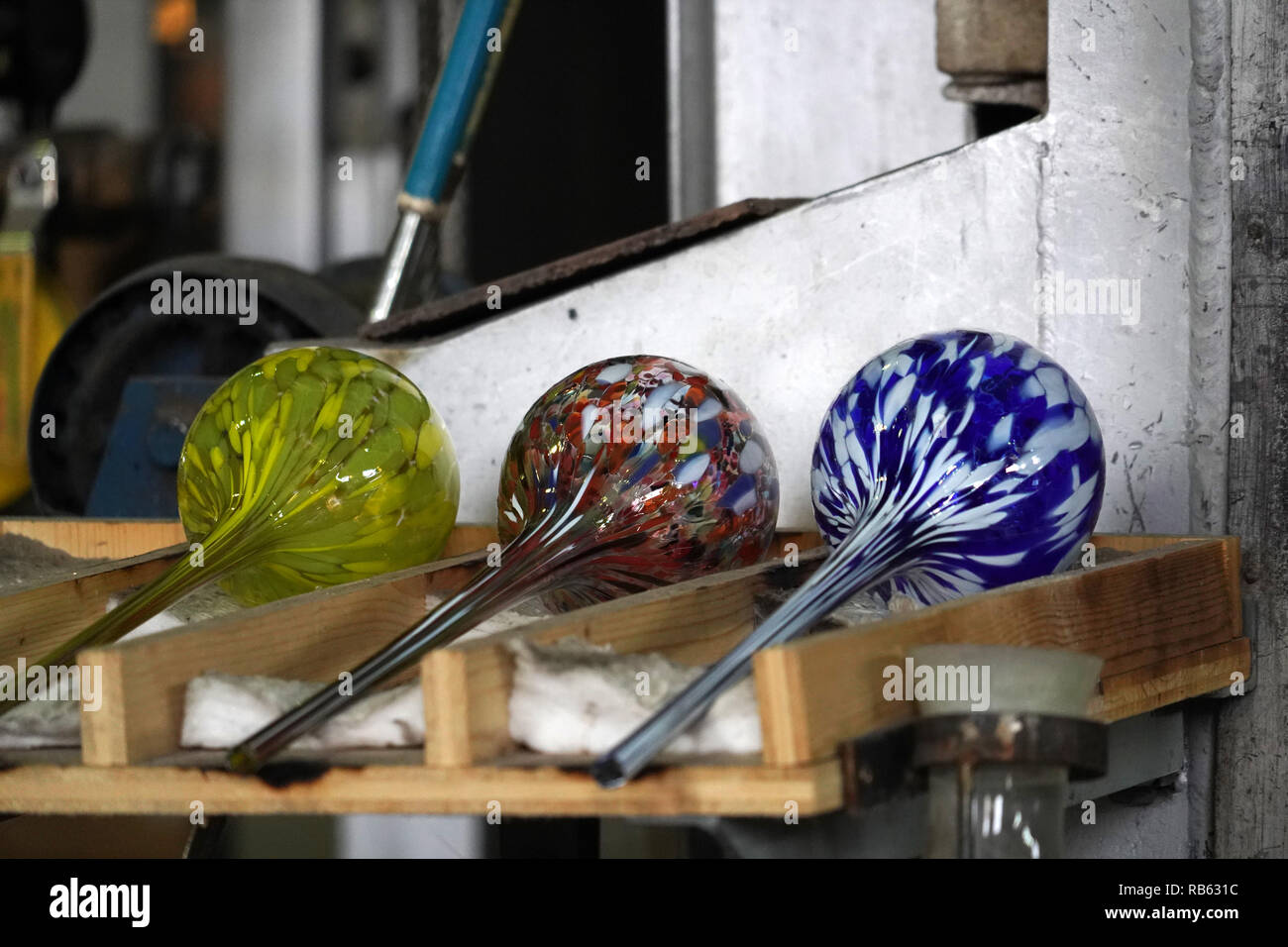 glass blow factory detail of work Stock Photo - Alamy