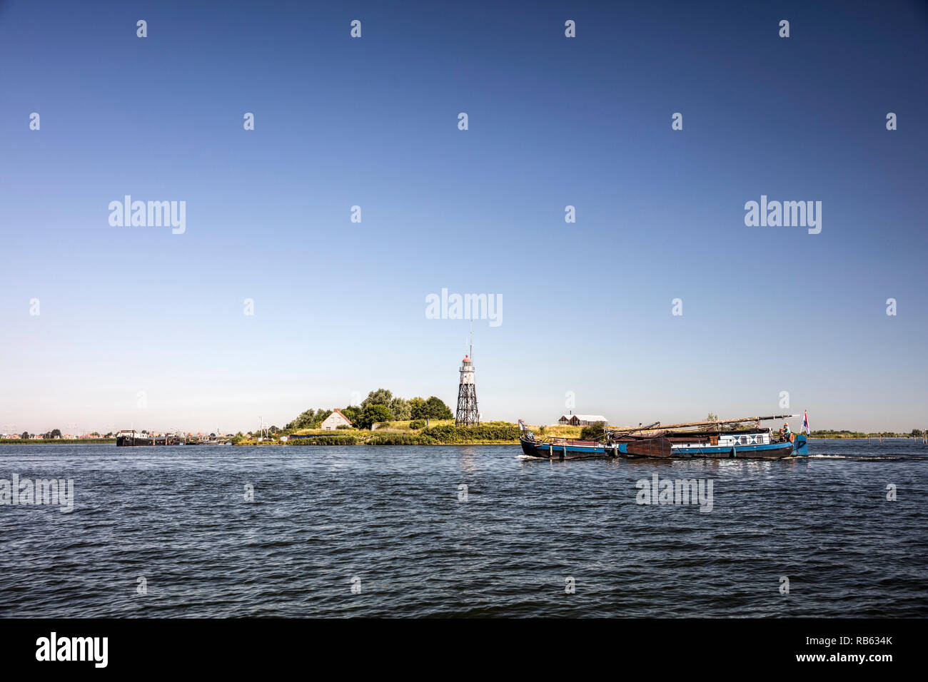 Houseboat. Background Vuurtoreneiland (Lighthouse Island), Defence Line ...