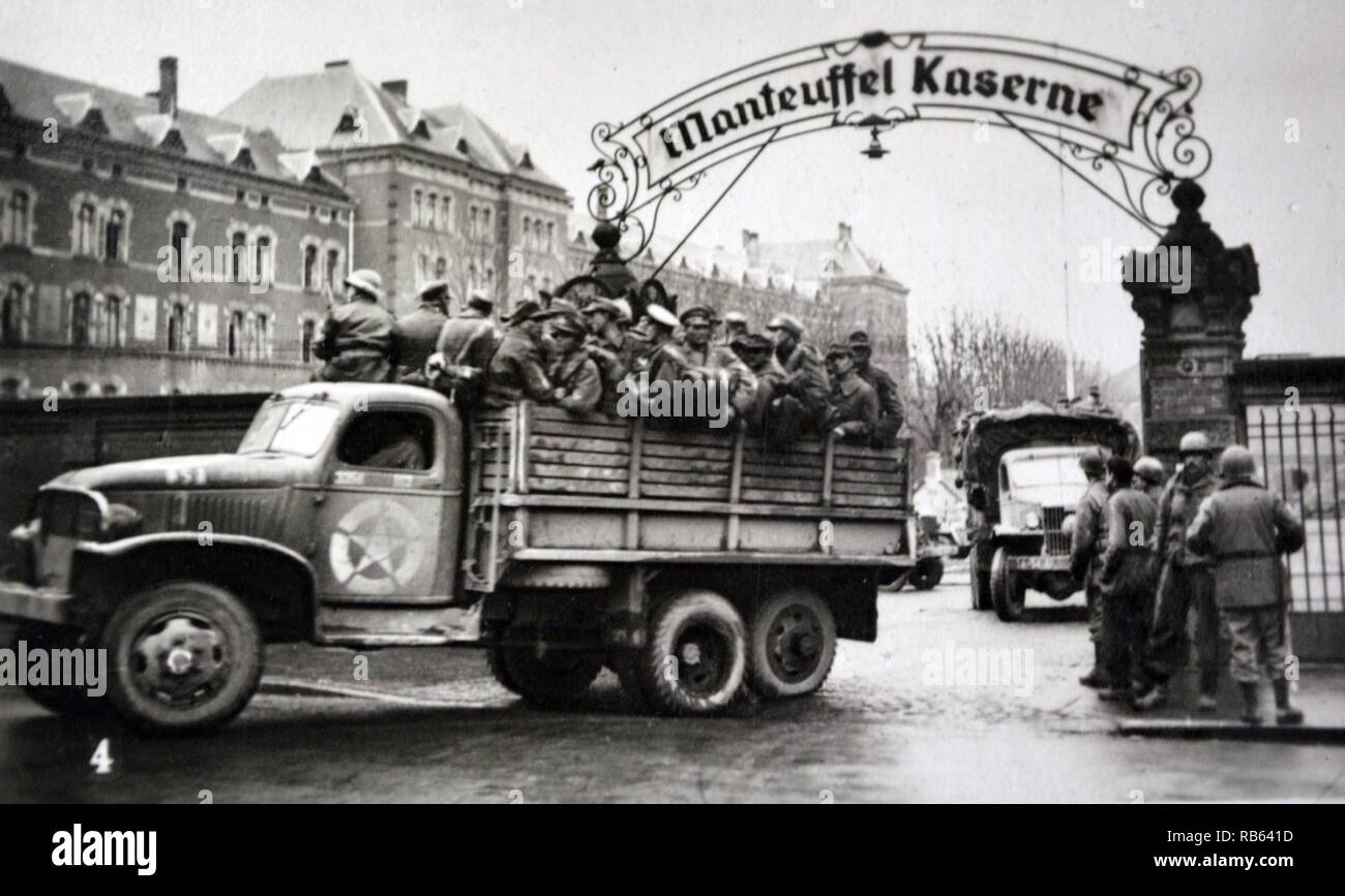 American liberators in a town in Alsace Lorraine after liberation from ...