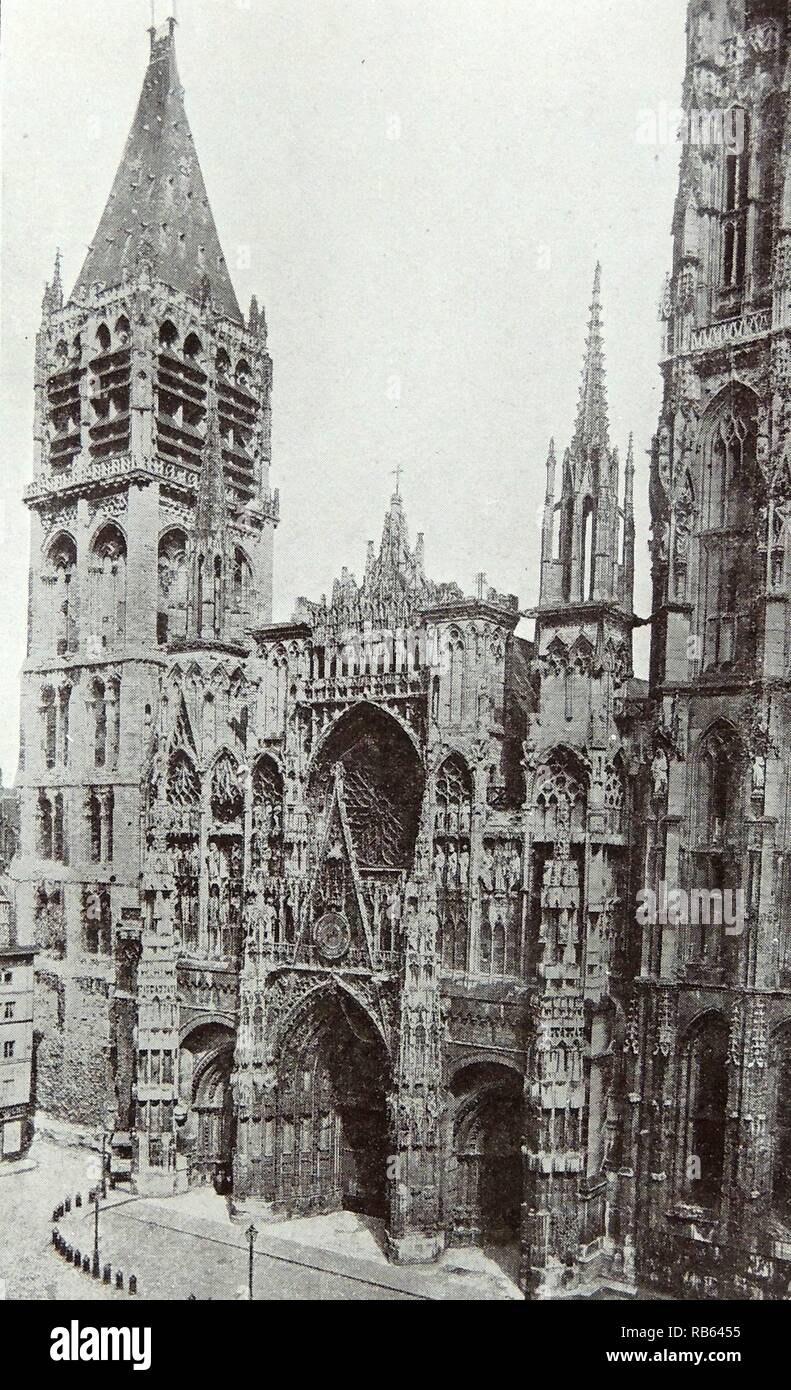 Photograph of the exterior of the Cathedral of Rouen. It was the seat ...