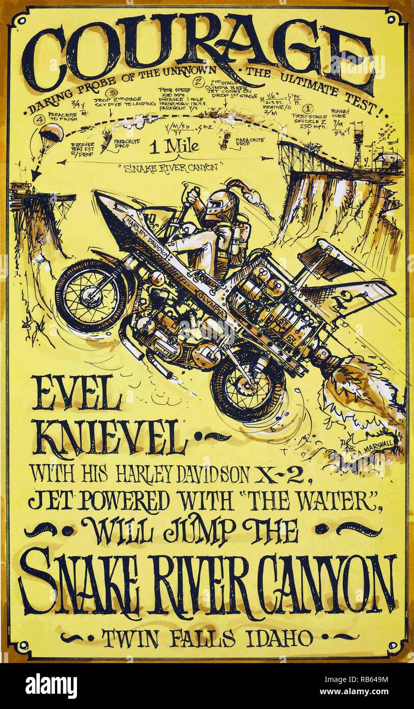Evel Knievel, Snake River Canyon. Evel Knievel, born Robert Craig ...
