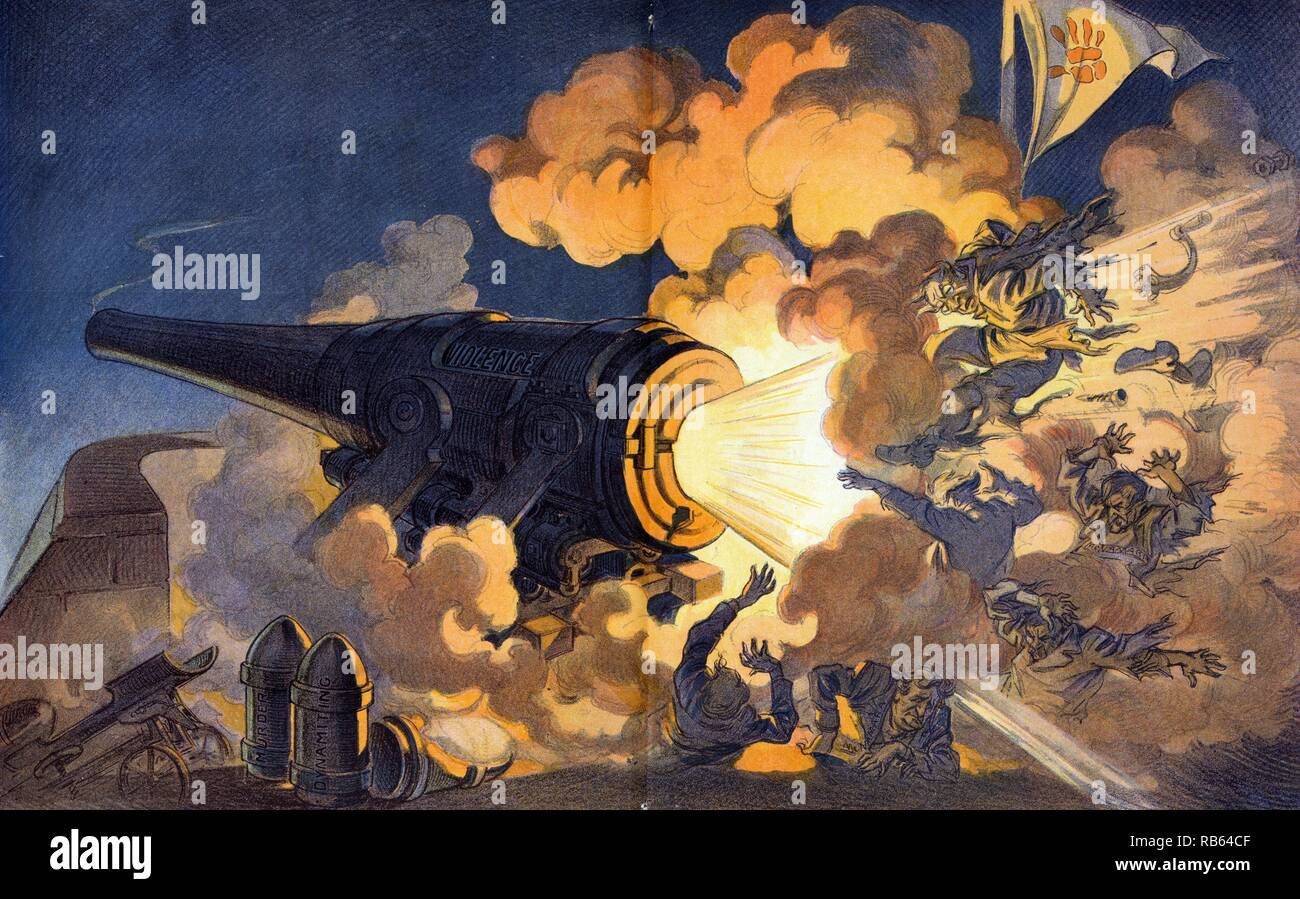 The flareback, Published, 1911. Illustration shows a large cannon ...