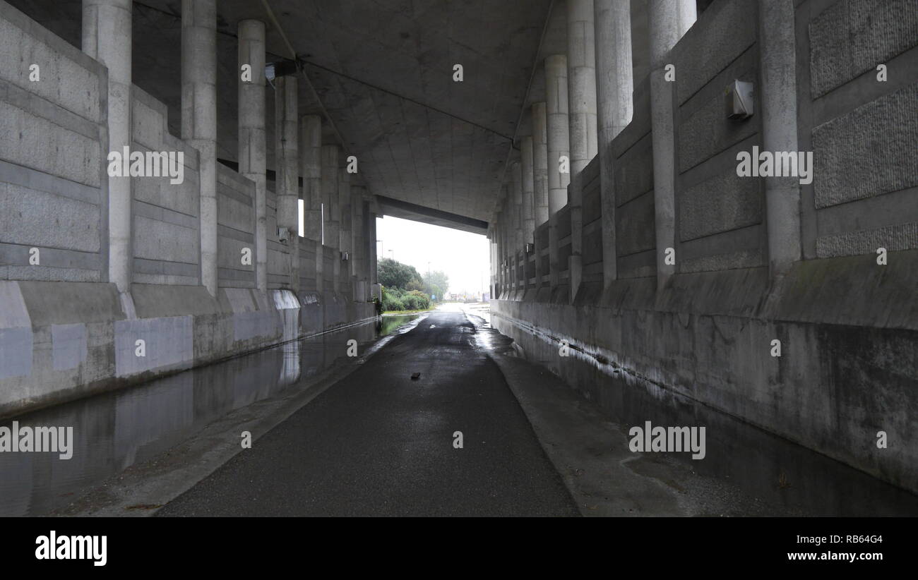 Bike Path Under Freeway Stock Photo - Alamy