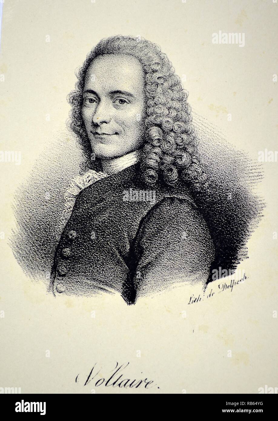Voltaire (1694-1778) born Francois-Marie Arouet. French Enlightenment ...