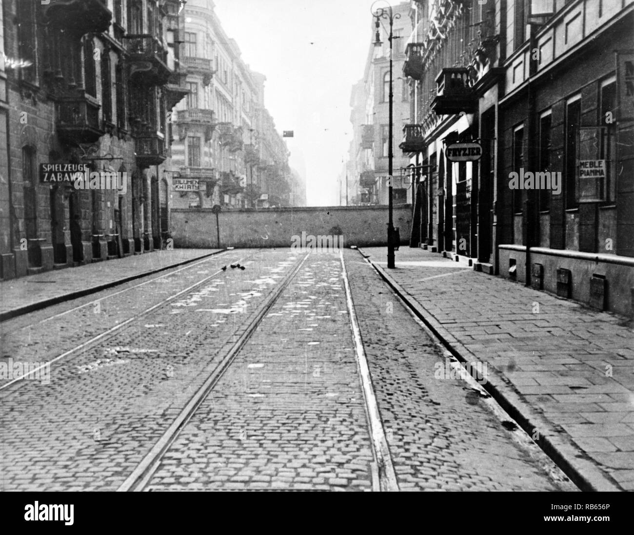 Section of eight-foot high concrete wall encircling Jewish ghetto in ...
